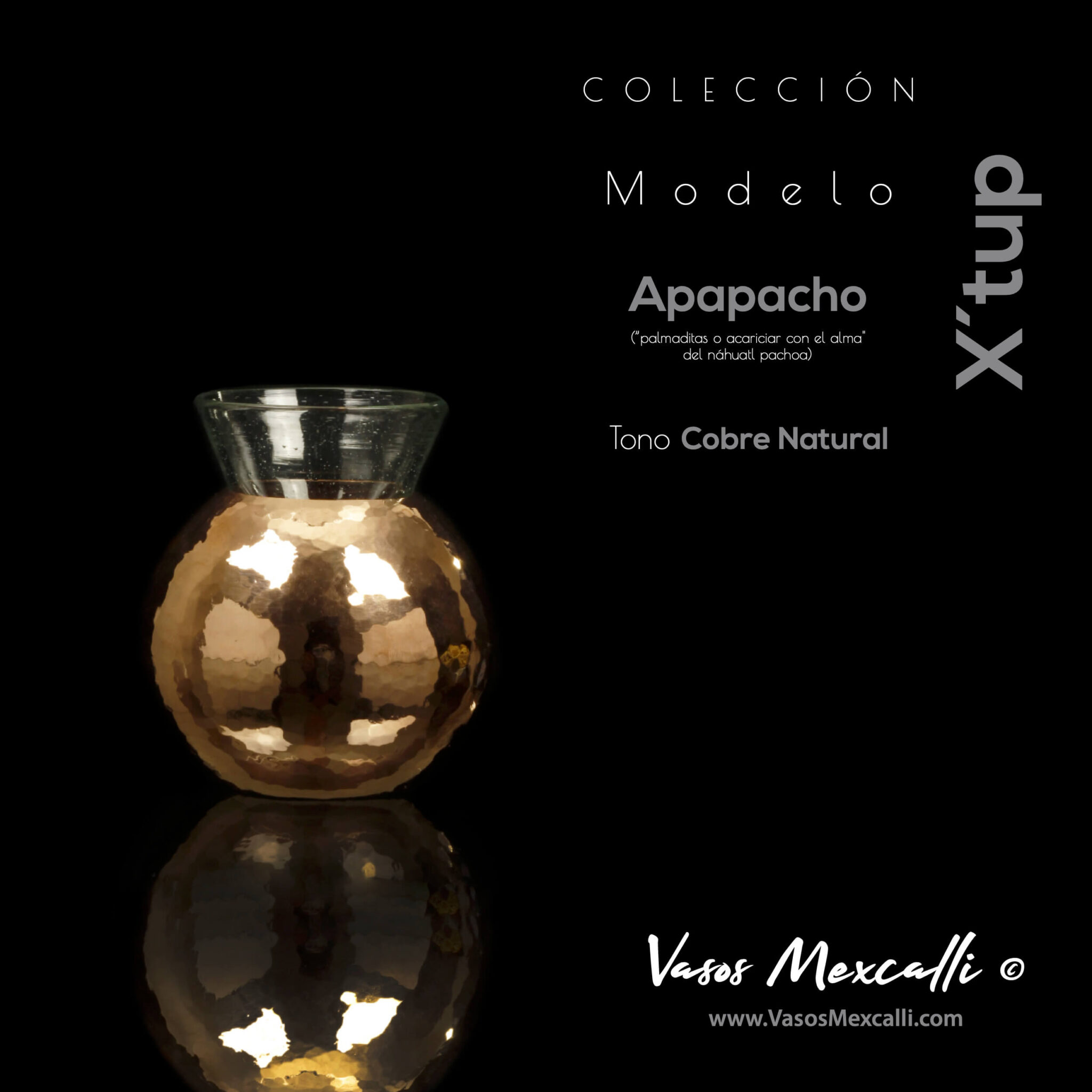Apapacho Cobre satinado – Vasos Mexcalli